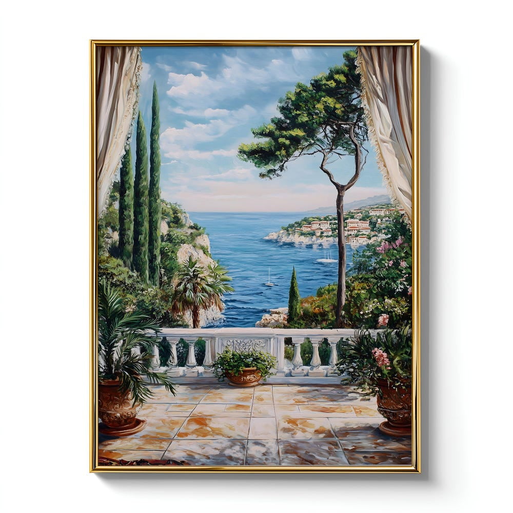 Dopaprint UNFRAMED PAPER POSTER Luxurious Coastal Balcony Scene ...