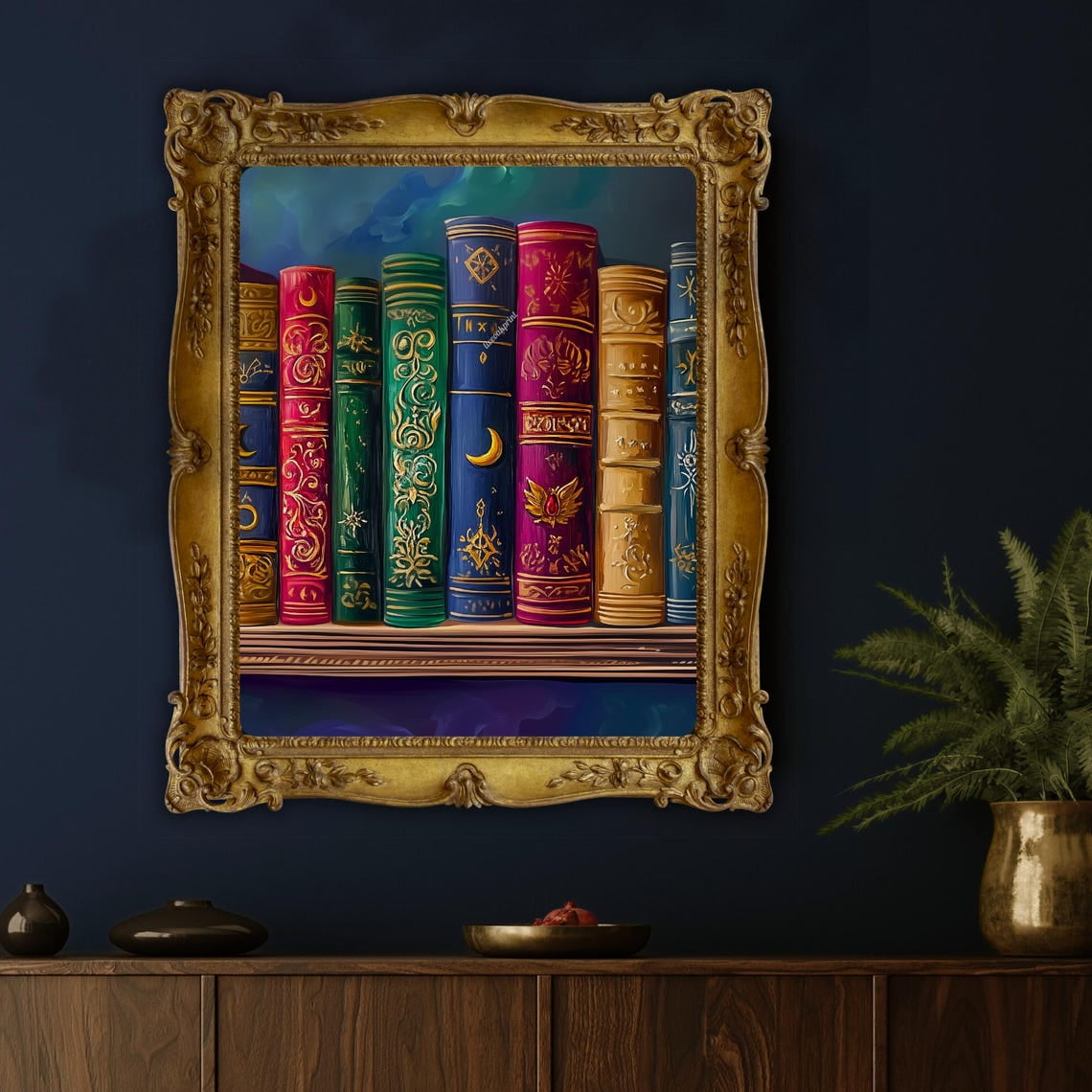Dopaprint UNFRAMED PAPER POSTER Magical Bookshelf Vertical Print ...