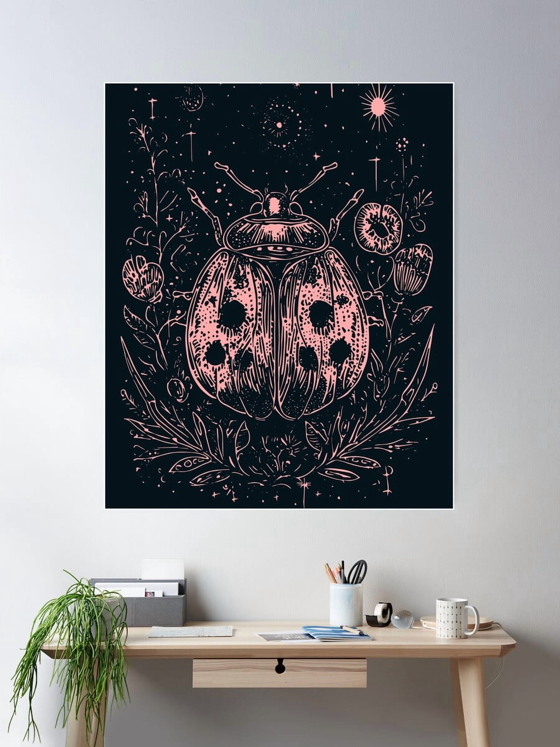 Dopaprint UNFRAMED PAPER POSTER Magical Ladybug Art Print - Pink ...