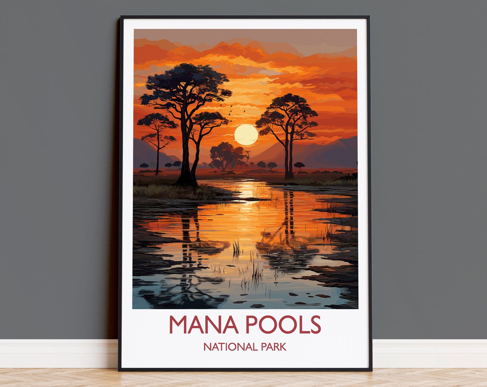 Dopaprint UNFRAMED PAPER POSTER Mana Pools Travel Print Wall Art ...