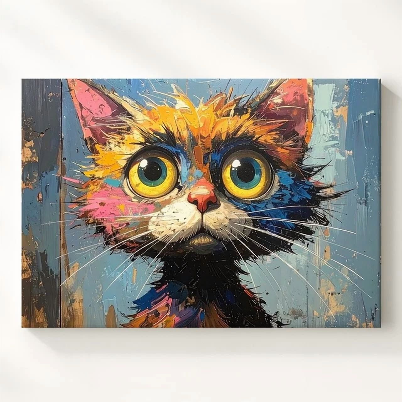 Dopaprint UNFRAMED PAPER POSTER Manic Cat Portrait Poster Expressionist ...