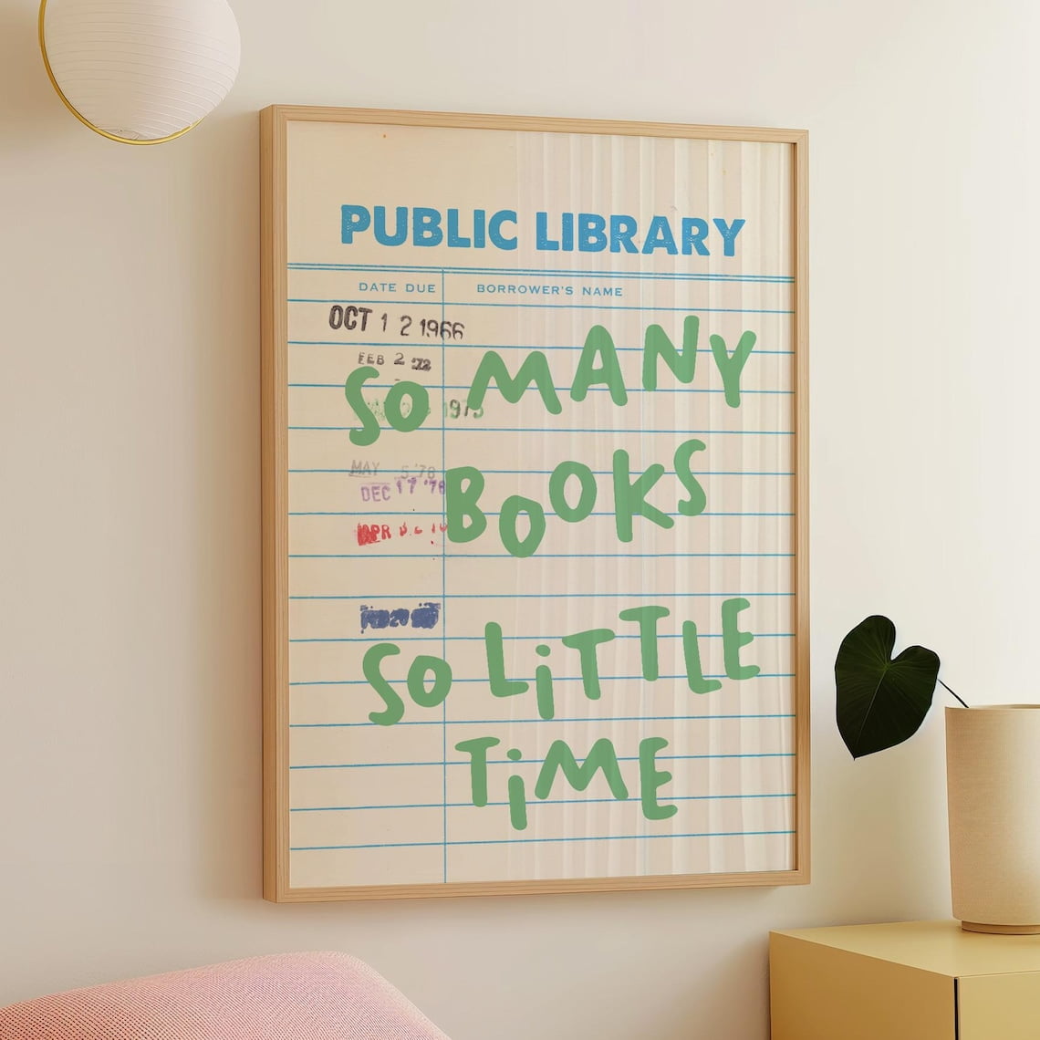 Dopaprint UNFRAMED PAPER POSTER So Many Books Print, Art, Cute Book ...