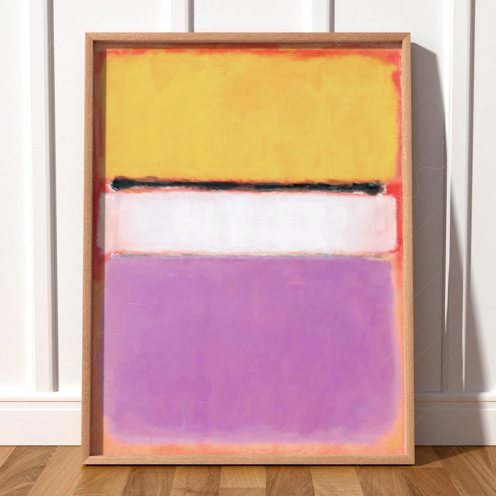Dopaprint UNFRAMED PAPER POSTER Mark Rothko White Center Yellow And ...