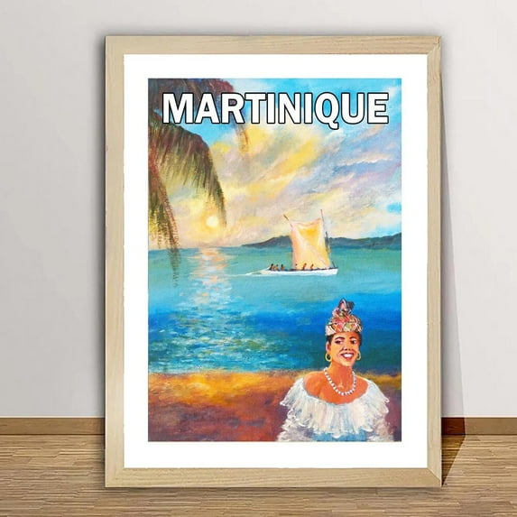 Dopaprint UNFRAMED PAPER POSTER Martinique Island Vintage Travel Poster ...