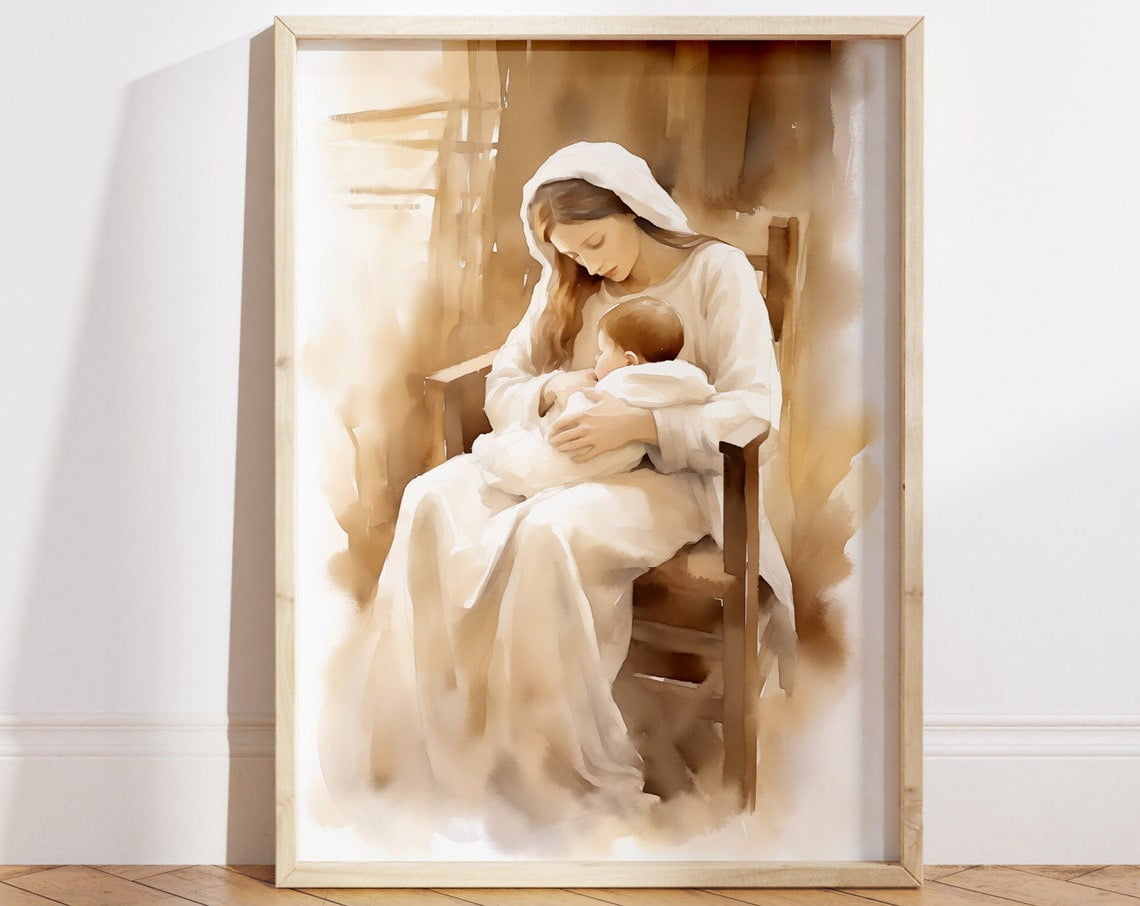 Dopaprint UNFRAMED PAPER POSTER Mary Holding Baby Jesus Poster By ...