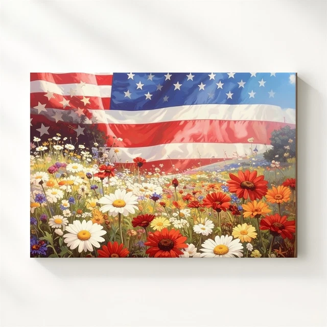 Dopaprint UNFRAMED PAPER POSTER Meadow & Flag Overlay Wall Art Dreamy ...