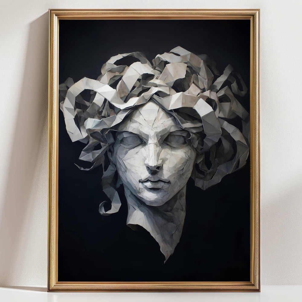 Dopaprint UNFRAMED PAPER POSTER Medusa Origami Style Wall Art Print ...