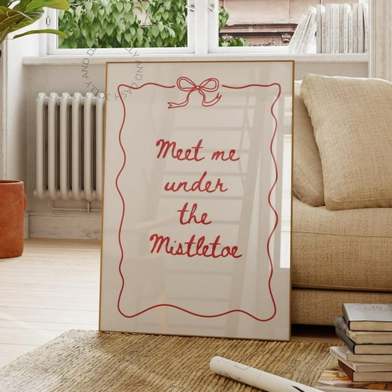 Dopaprint UNFRAMED PAPER POSTER Meet Me Mistletoe Chris.Tmas Print Cute ...