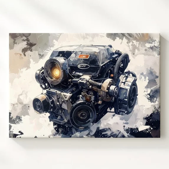 Dopaprint UNFRAMED PAPER POSTER Mercedes Benz V8 Engine Artistic ...