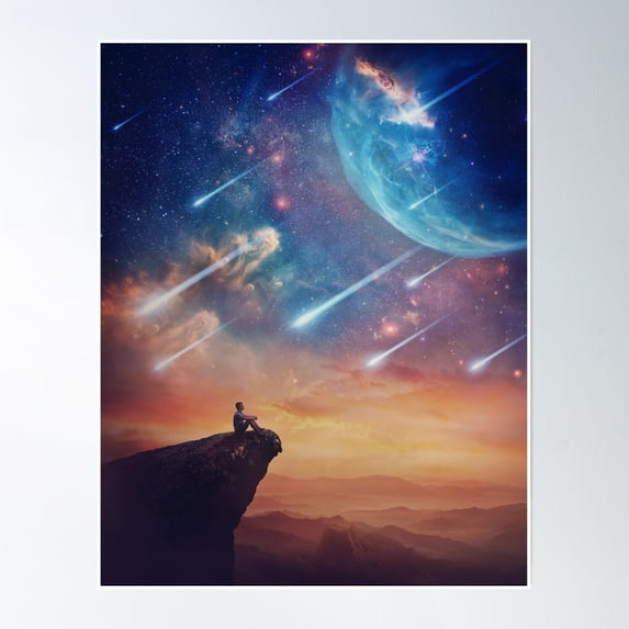 Dopaprint UNFRAMED PAPER POSTER Meteor Shower Poster Wall Art, Modern ...