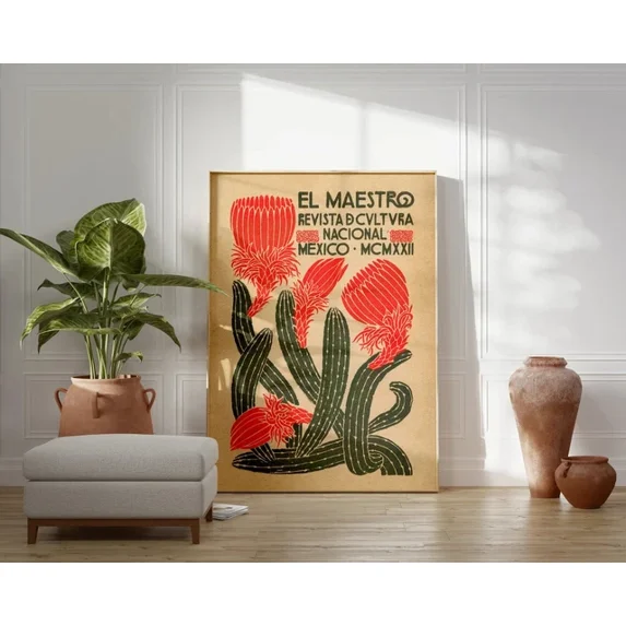 Dopaprint UNFRAMED PAPER POSTER Mexico Cactus Poster Art, Home Decor ...