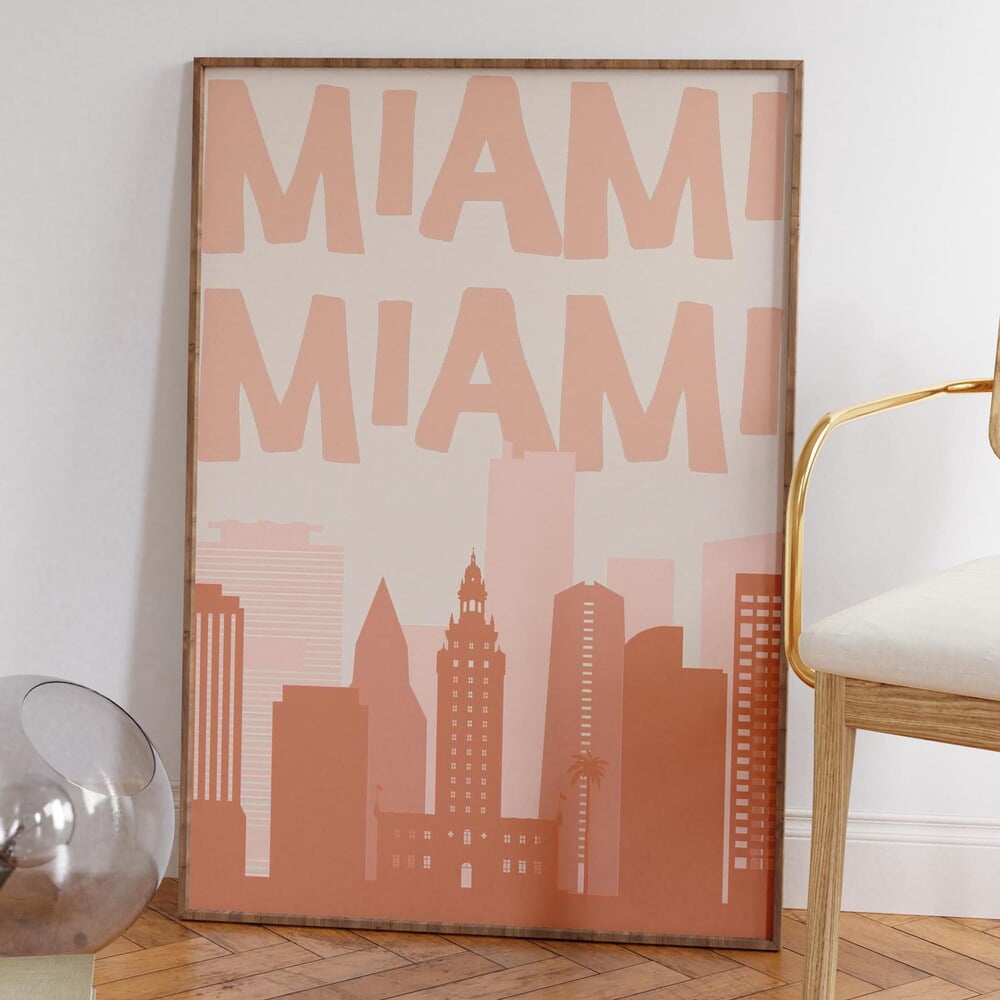 Dopaprint UNFRAMED PAPER POSTER Miami Wall Art Miami Skyline Poster ...