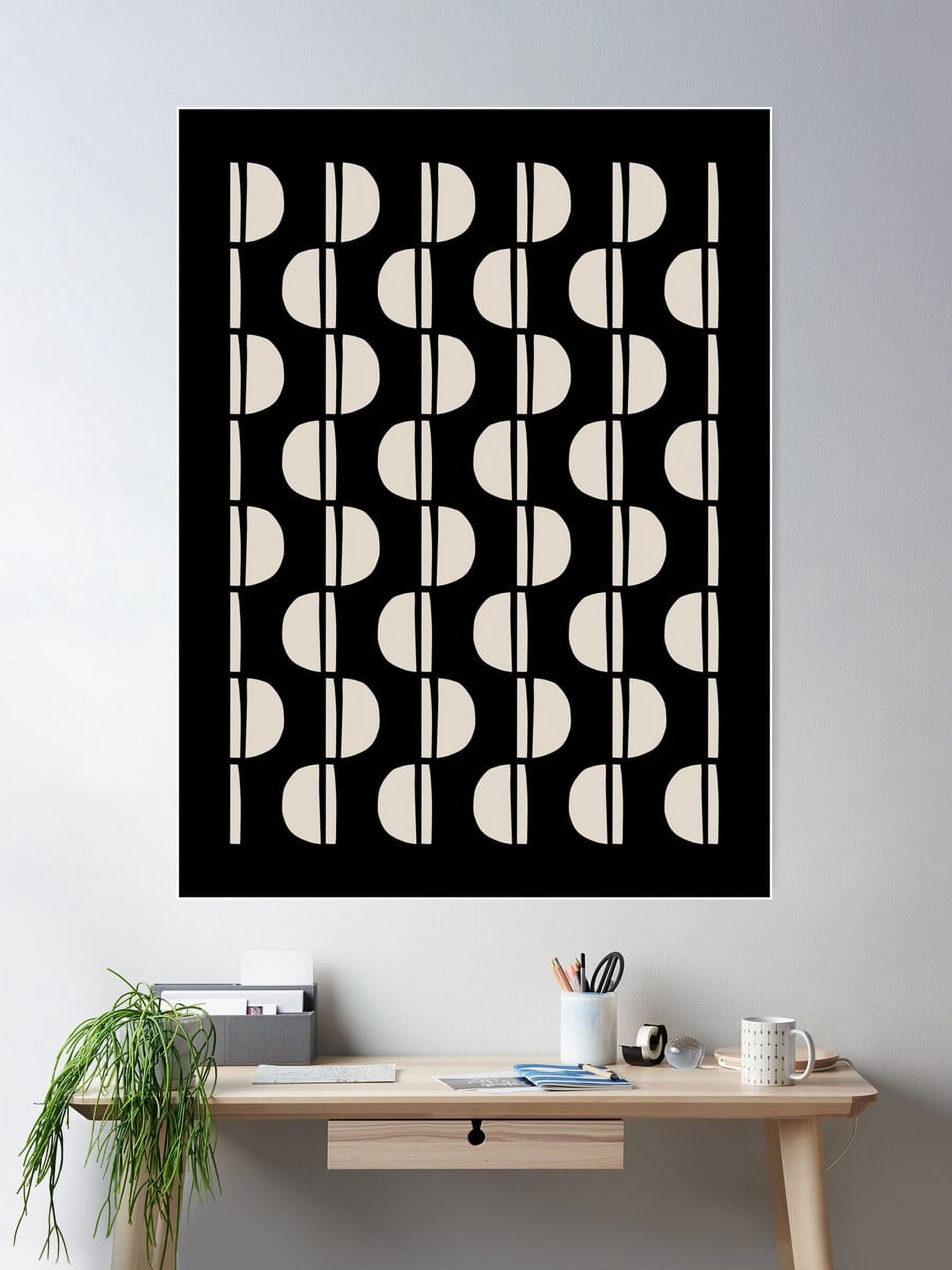 Dopaprint UNFRAMED PAPER POSTER Mid Century Modern Geometric Pattern ...