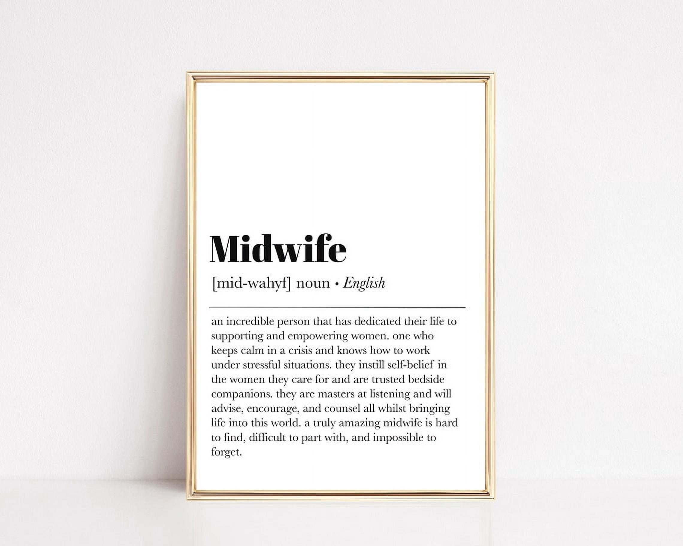 Dopaprint UNFRAMED PAPER POSTER Midwife Definition Midwife Gift Present ...