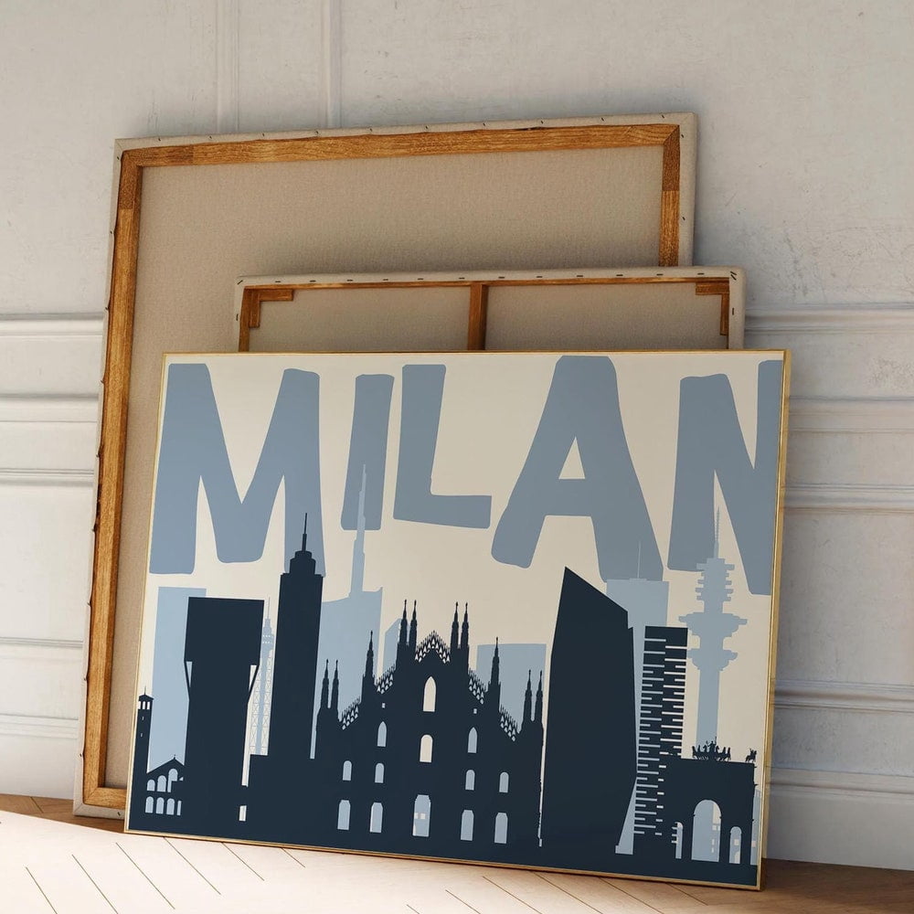 Dopaprint UNFRAMED PAPER POSTER Milan Skyline Poster - Modern Cityscape ...