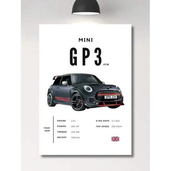 Dopaprint UNFRAMED PAPER POSTER Mini Cooper Poster Print Gp3 Jcw Poster ...