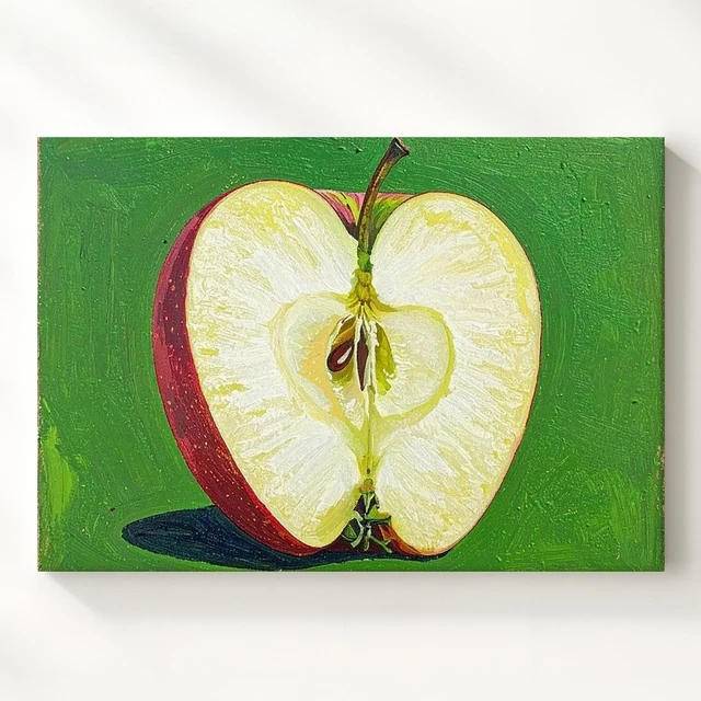 Dopaprint UNFRAMED PAPER POSTER Minimal Apple Slice Postergraphic Fruit ...