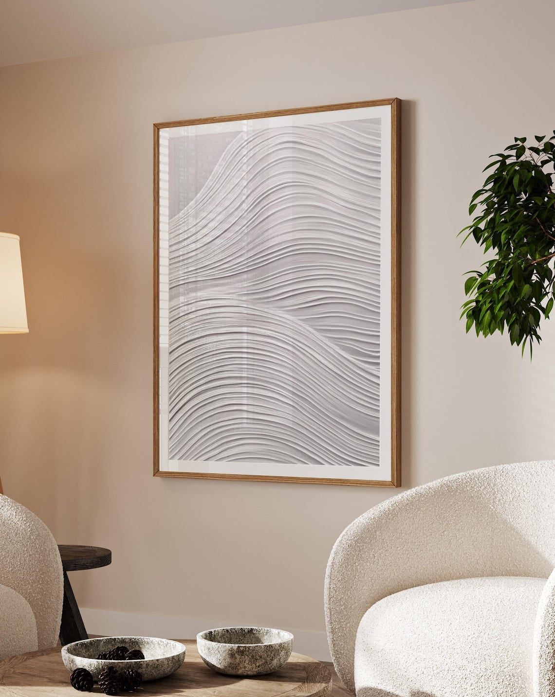 Dopaprint UNFRAMED PAPER POSTER Minimalist Abstract White Lines Art ...