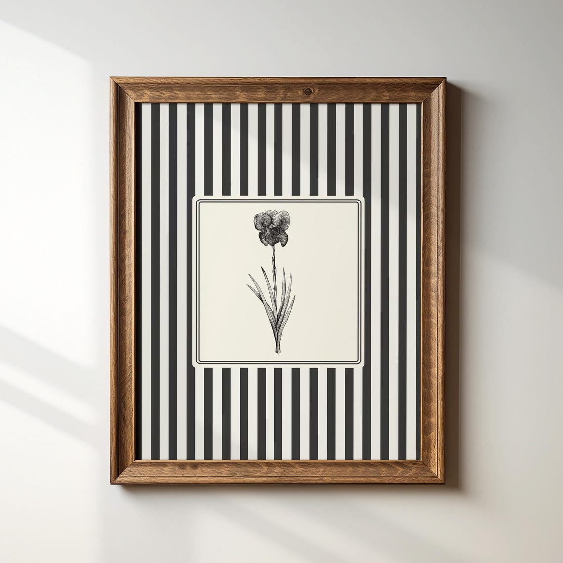 Dopaprint UNFRAMED PAPER POSTER Minimalist Black And White Iris Vertical Print, Instant Trendy ...