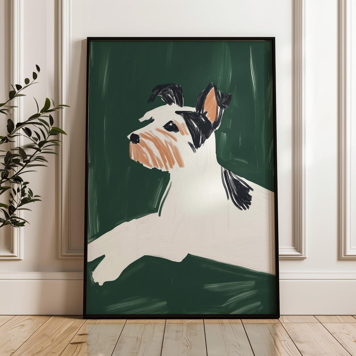 Dopaprint UNFRAMED PAPER POSTER Minimalist Dog Art Print, Abstract Pet ...