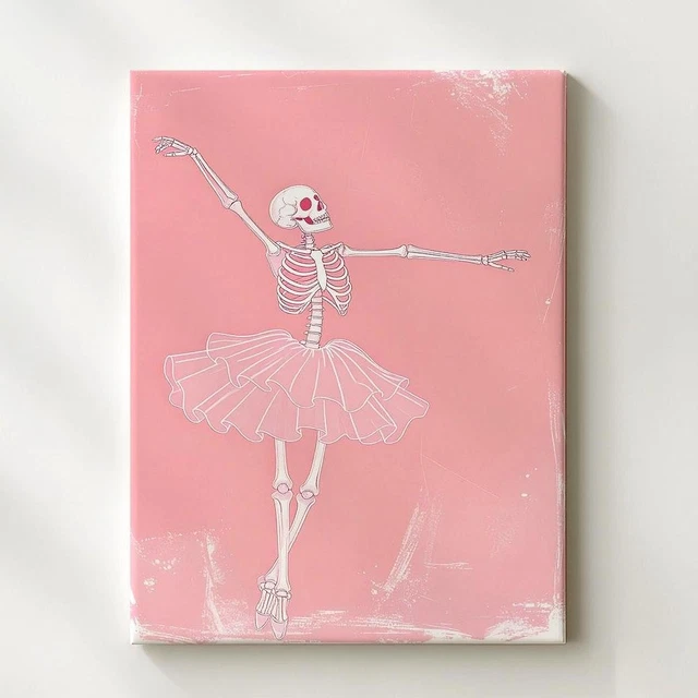 Dopaprint UNFRAMED PAPER POSTER Minimalist Skeleton Ballerina Peach ...