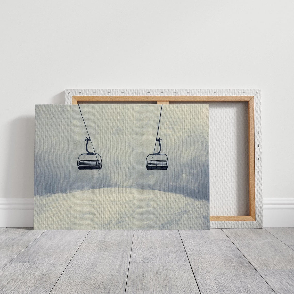 Dopaprint UNFRAMED PAPER POSTER Minimalist Ski Lift Art Print Winter ...