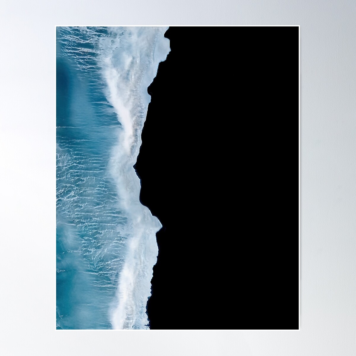 Dopaprint UNFRAMED PAPER POSTER Minimalist Wave Crashing On A Black ...