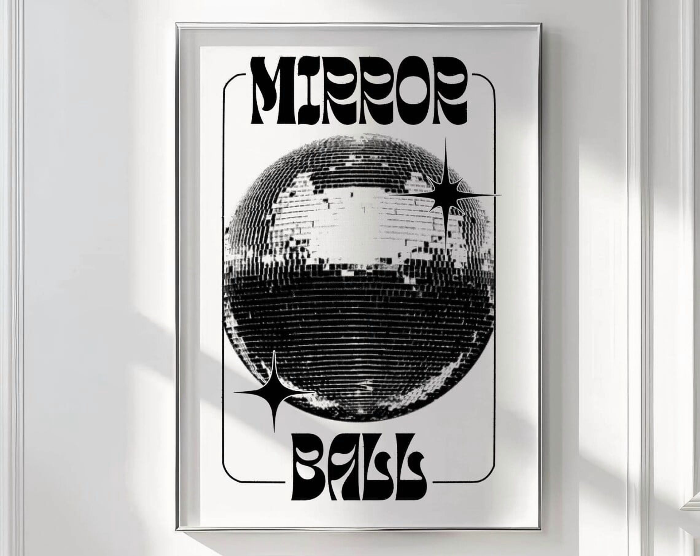 Dopaprint UNFRAMED PAPER POSTER Mirrorball Poster Music Wall Art Disco ...
