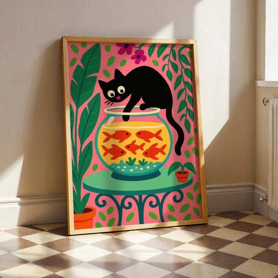 Dopaprint UNFRAMED PAPER POSTER Mischievous Cat Art Print – Playful ...