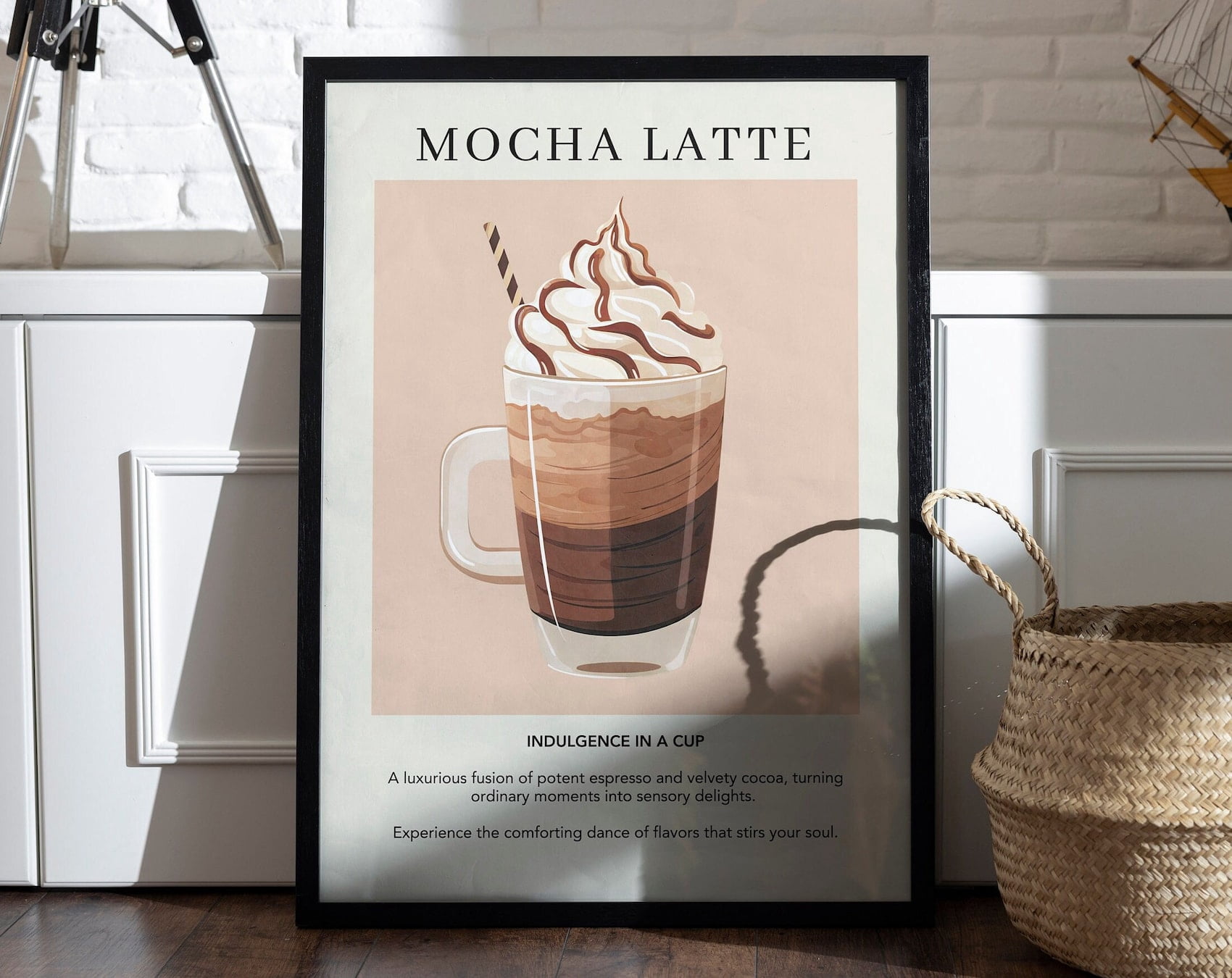 Dopaprint UNFRAMED PAPER POSTER Mocha Latte Poster, Kitchen Cart Decor ...