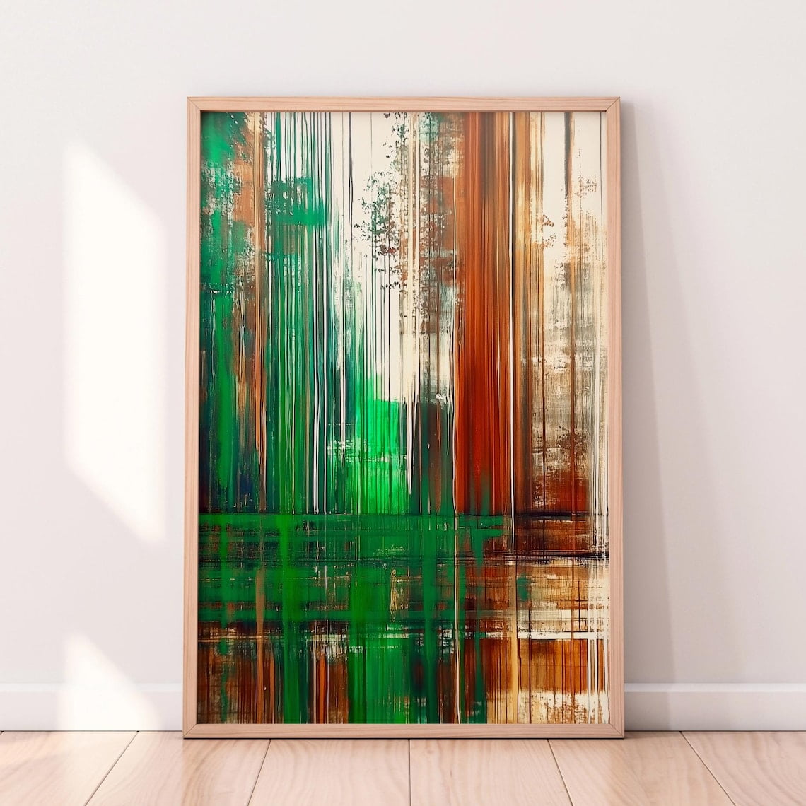 Dopaprint UNFRAMED PAPER POSTER Modern Abstract Forest Painting - Green ...