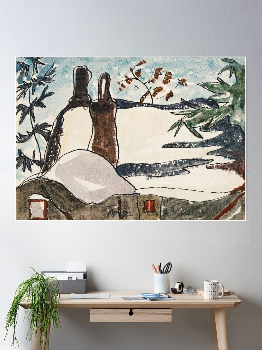 Dopaprint UNFRAMED PAPER POSTER Modern Art Snowy Rooftops And Trees ...