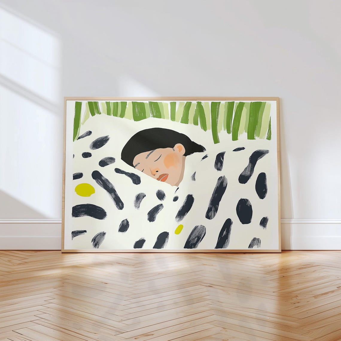 Dopaprint UNFRAMED PAPER POSTER Modern Minimalist Sleeping Woman Print ...