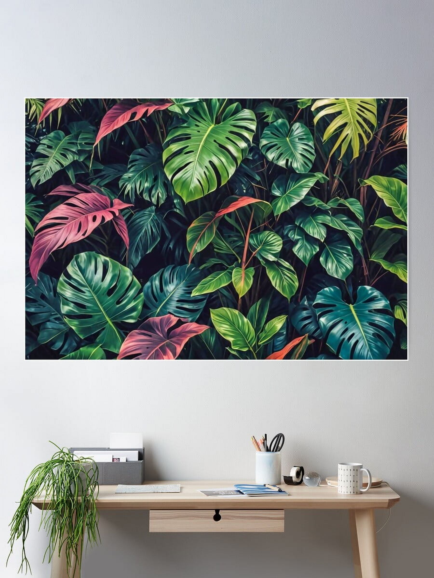 Dopaprint UNFRAMED PAPER POSTER Monstera With Shades Of Purple And Pink ...