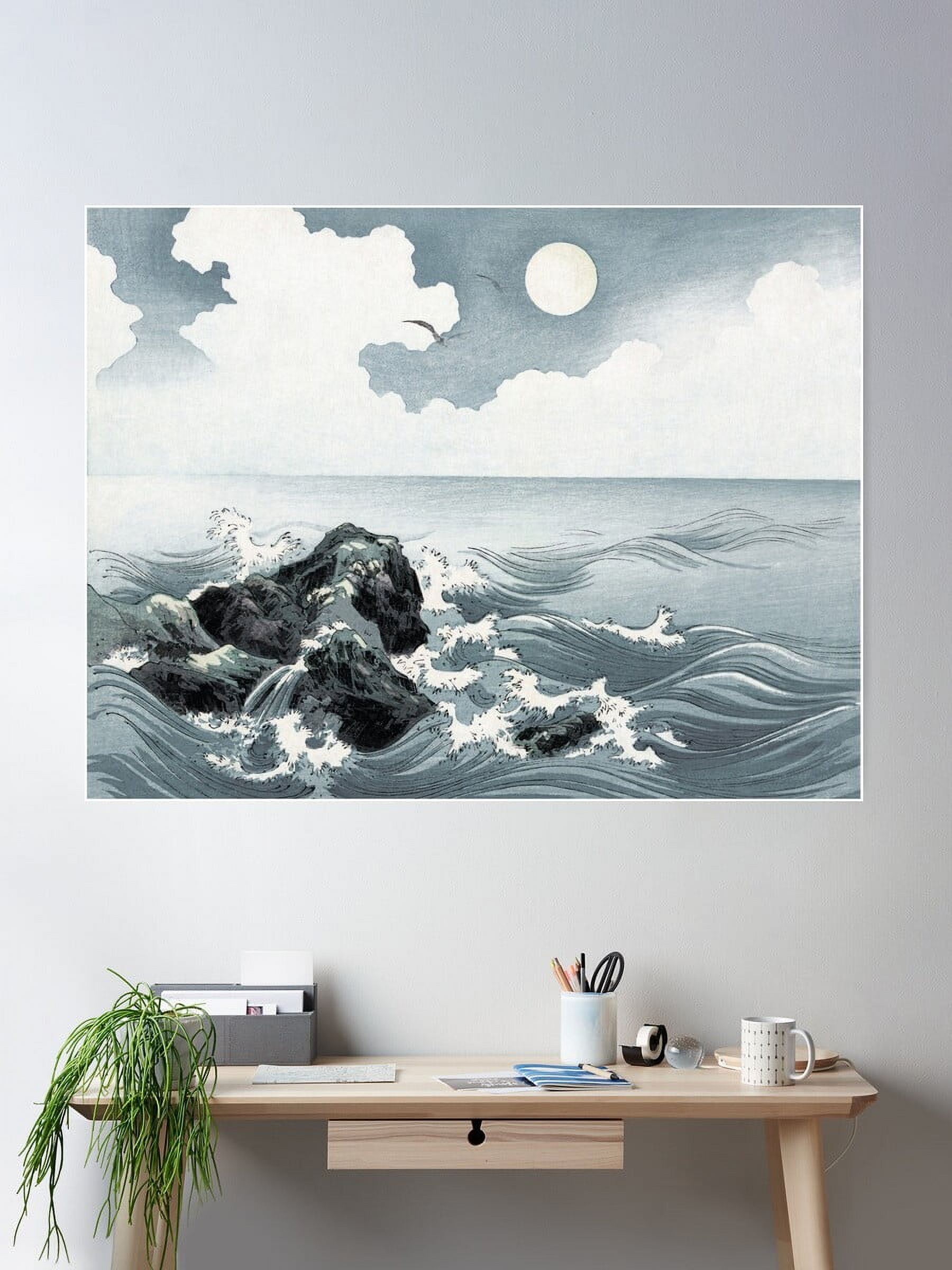 Dopaprint UNFRAMED PAPER POSTER Moody Blue Vintage Ocean Wave At Kojima ...