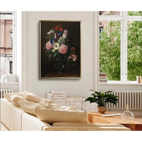 Dopaprint UNFRAMED PAPER POSTER Moody Flowers Painting Poster Art, Home ...