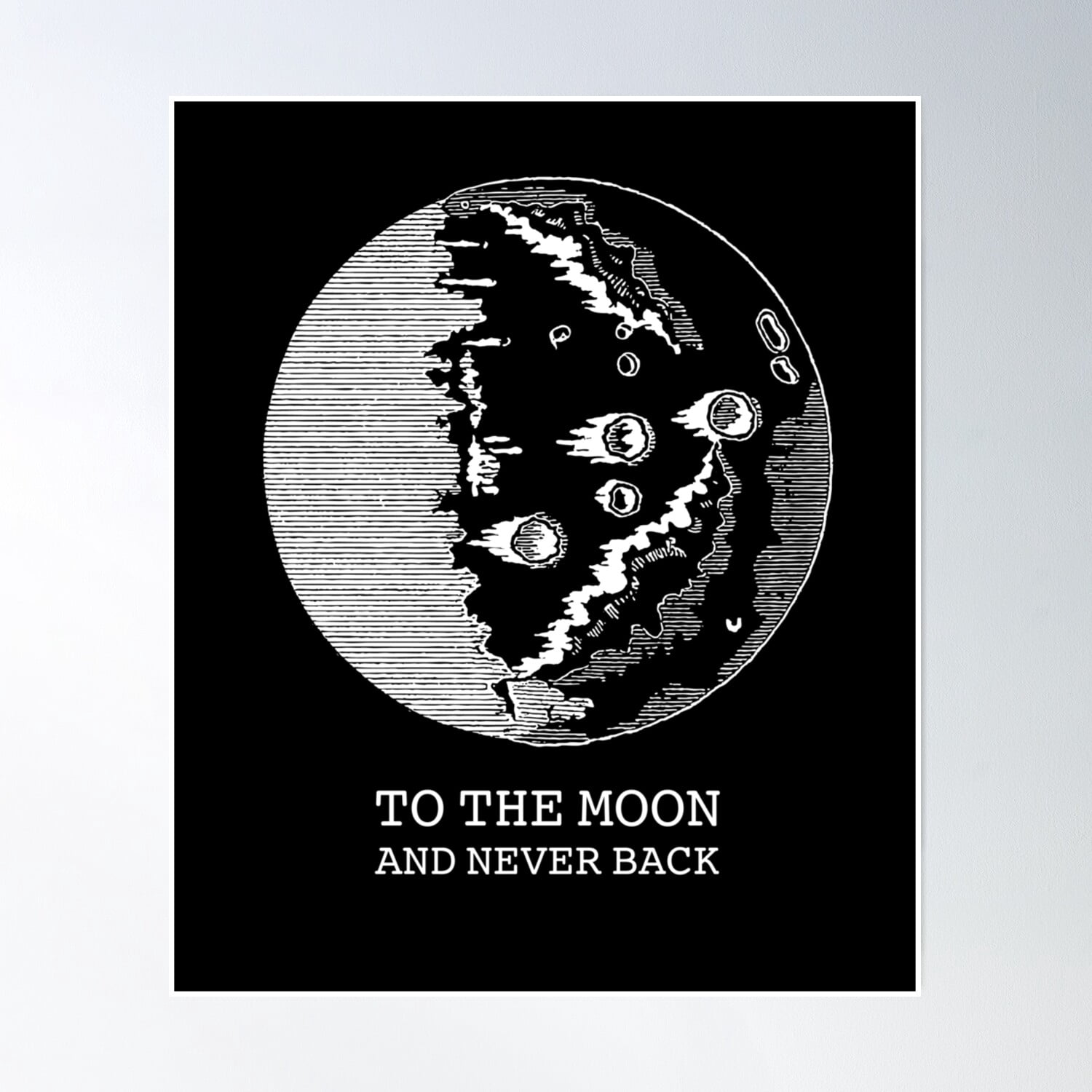 Dopaprint UNFRAMED PAPER POSTER To The Moon And Never Back Poster Wall ...