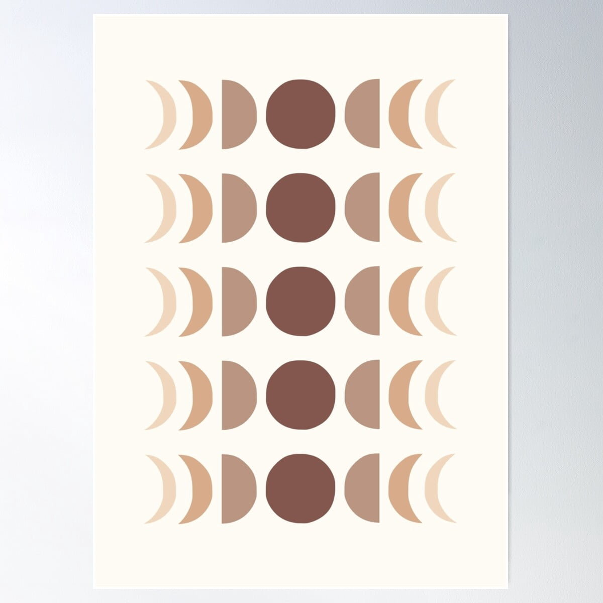 Dopaprint UNFRAMED PAPER POSTER Moon Phases 3 In Shades Of Terracotta ...