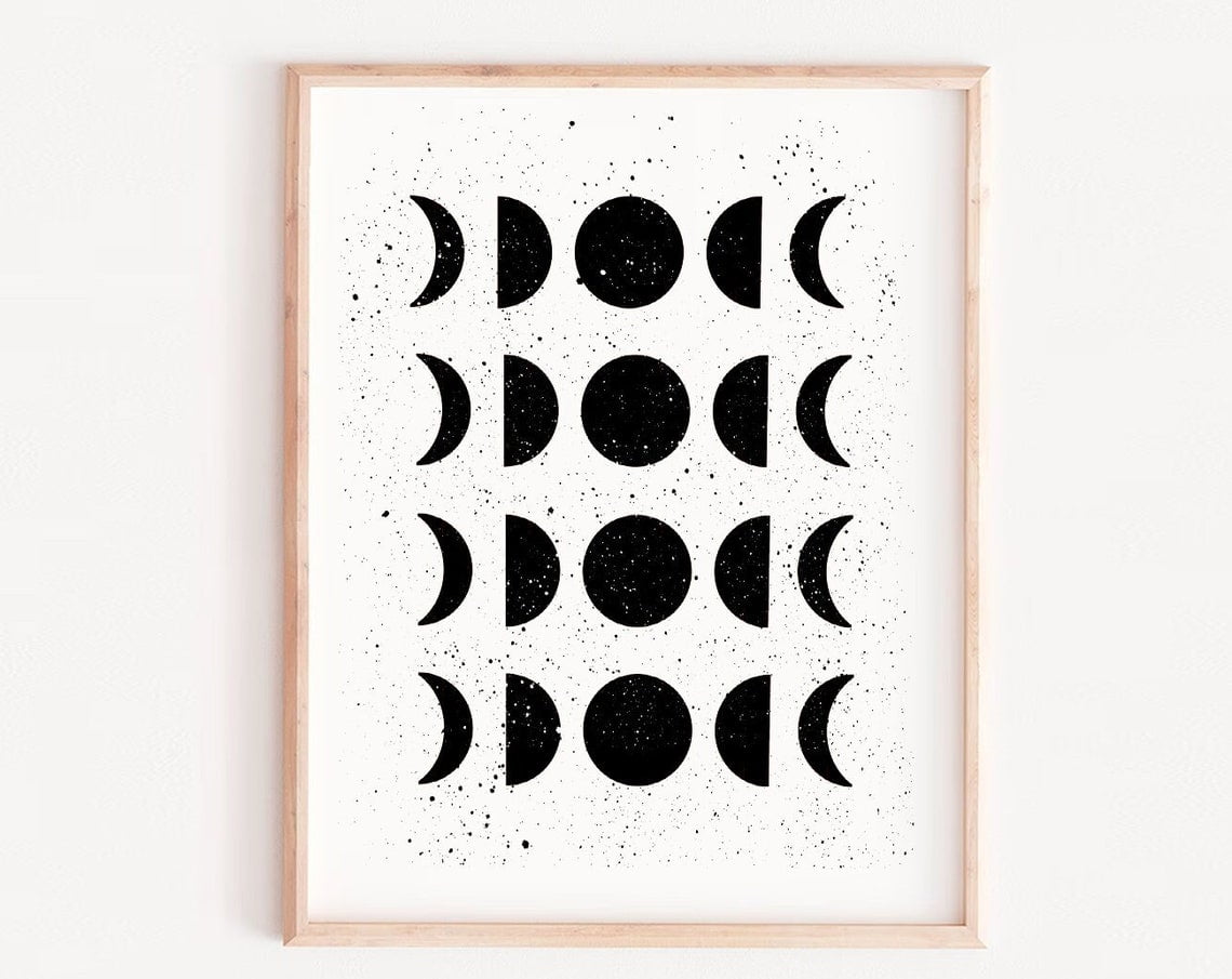 Dopaprint UNFRAMED PAPER POSTER Moon Phases Print, Abstract Art, Modern ...