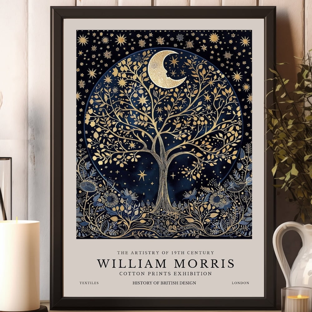 Dopaprint UNFRAMED PAPER POSTER Moon And Star William Morris Print ...