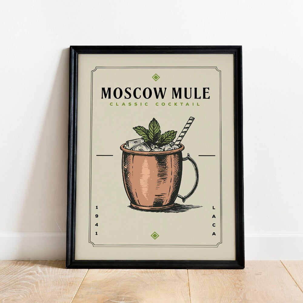 Dopaprint UNFRAMED PAPER POSTER Moscow Mule Cocktail Print, Moscow Mule ...