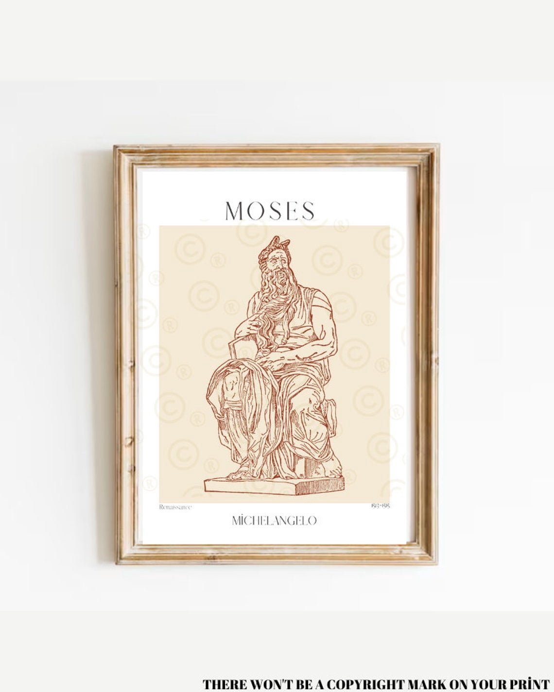 Dopaprint UNFRAMED PAPER POSTER Moses Sculpture, Michelangelo Poster ...