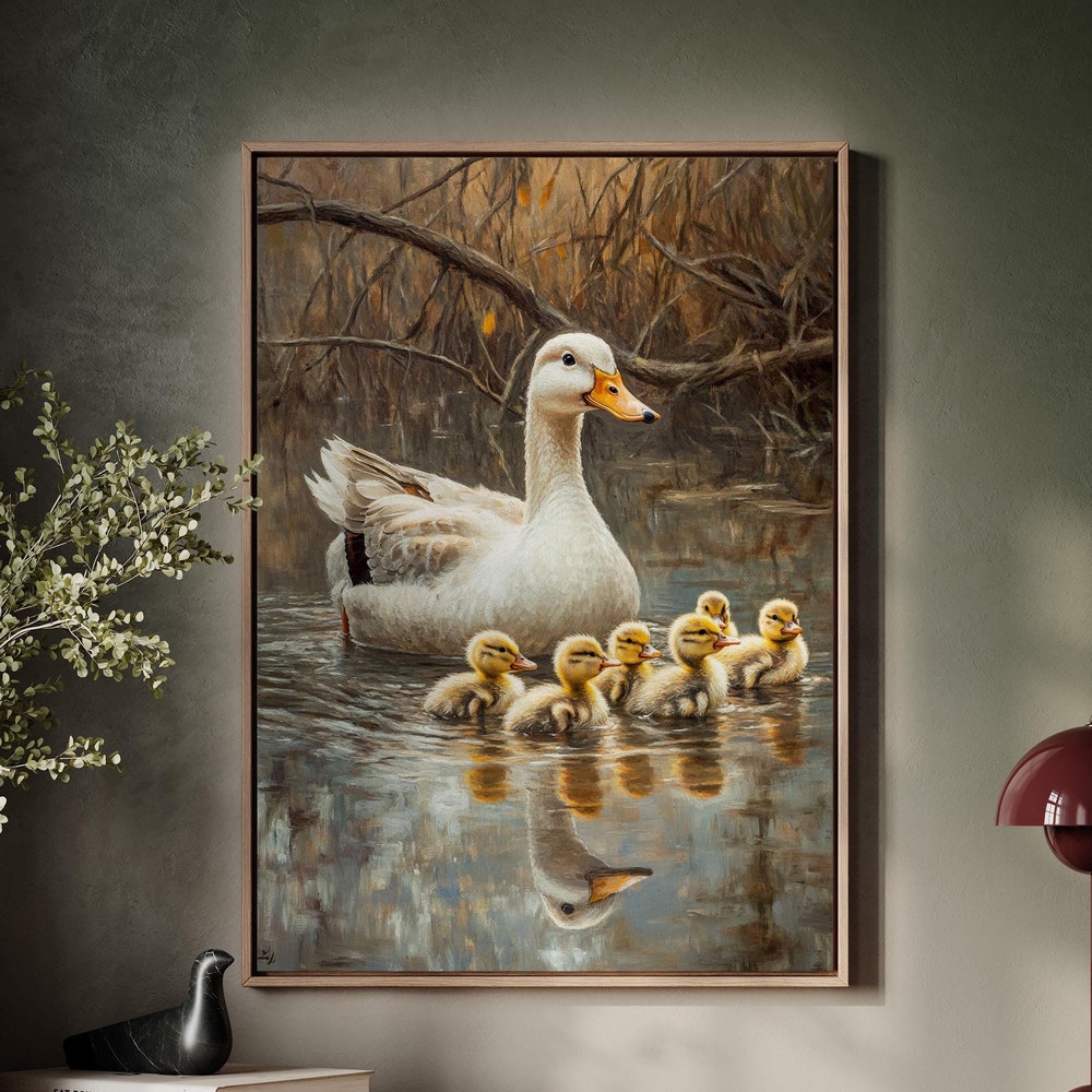 Dopaprint UNFRAMED PAPER POSTER Mother Duck With Ducklings Poster Wall ...