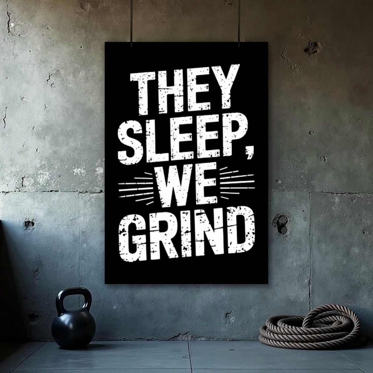 Dopaprint UNFRAMED PAPER POSTER Motivational Gym Poster - They Sleep We ...