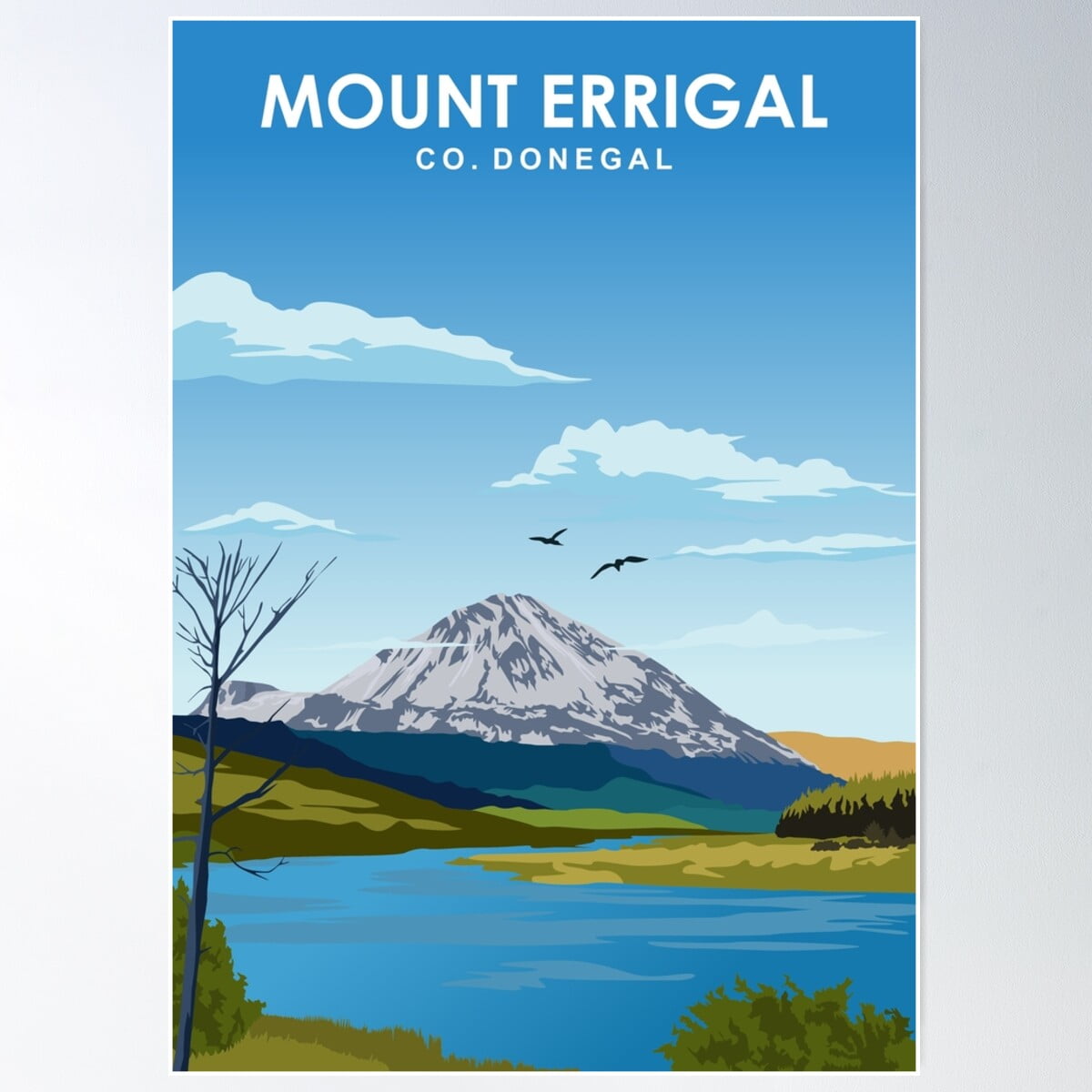 Dopaprint UNFRAMED PAPER POSTER Mount Errigal Travel Poster Donegal ...