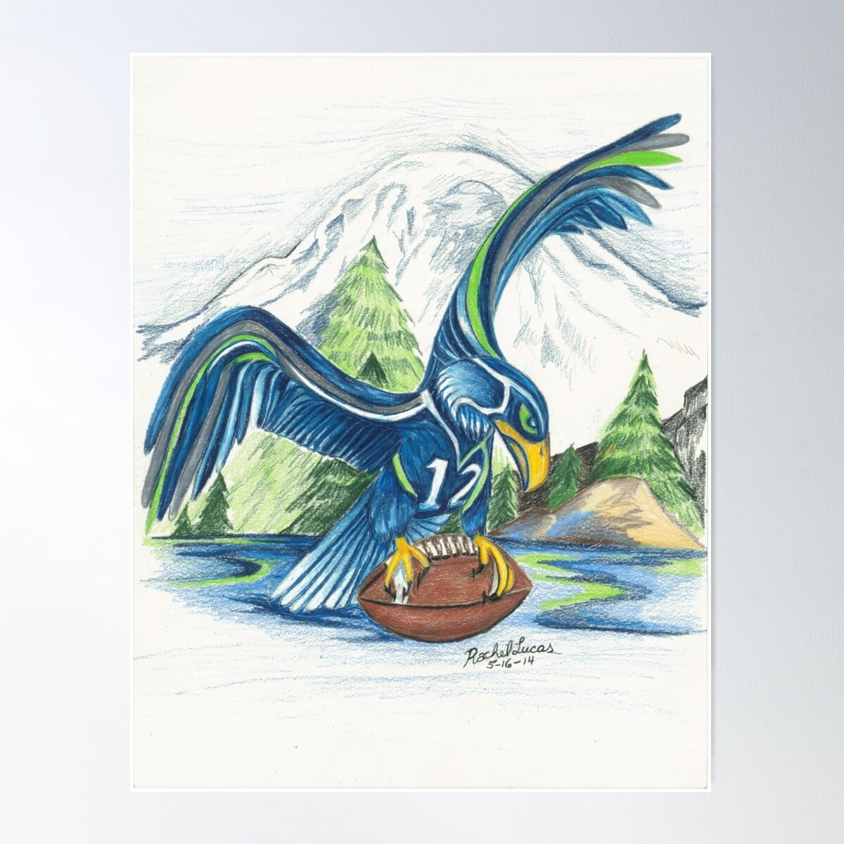 Dopaprint UNFRAMED PAPER POSTER Mount Rainer And The Seahawk Poster ...