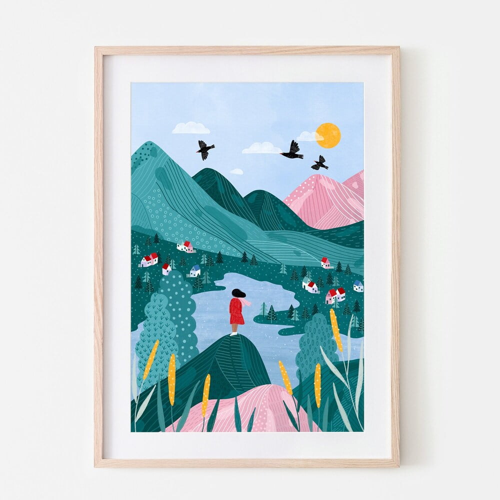Dopaprint UNFRAMED PAPER POSTER Mountains, Mindful Art Print, Colourful ...