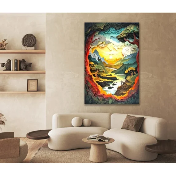 Dopaprint UNFRAMED PAPER POSTER Mountains & Trees Delicate Paper Poster ...