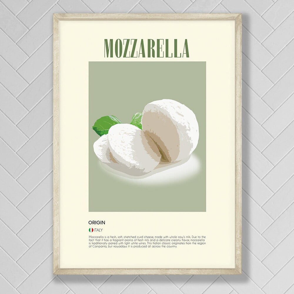 Dopaprint UNFRAMED PAPER POSTER Mozzarella Cheese Poster - Mozzarella ...