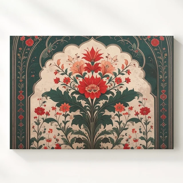 Dopaprint UNFRAMED PAPER POSTER Mughal Floral Arch Symmetrical ...